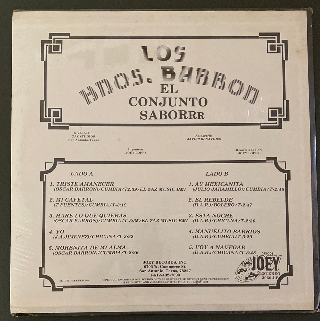 Los Hnos. Barron - El Conjunto Saborrr- Mexicanita (Vinyl) – Del Bravo ...